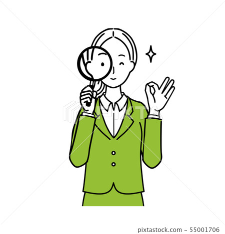 Illustration of business woman checking - Stock Illustration [55001706 ...