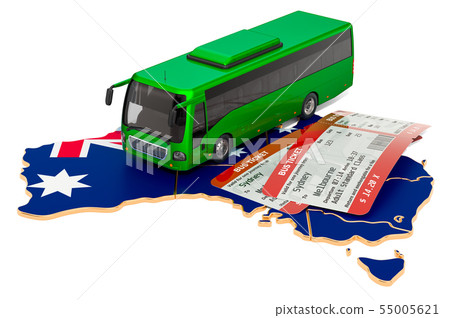 Bus travel in Australia, concept. 3D rendering - Stock Illustration ...