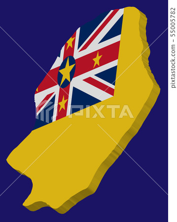 3D Map and flag Niue of Vector EPS10 - Stock Illustration [55005782 ...