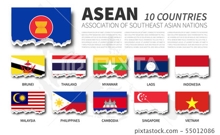ASEAN flag ( Association of Southeast Asian - Stock Illustration ...