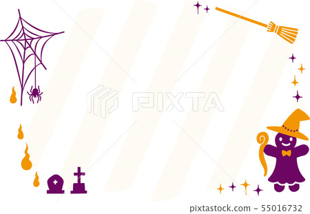 Halloween witch and cobweb frame material - Stock Illustration ...