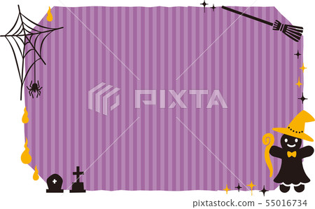 Halloween witch and cobweb frame material - Stock Illustration ...