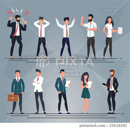 Different Office People Characters Cartoon Set - Stock Illustration ...