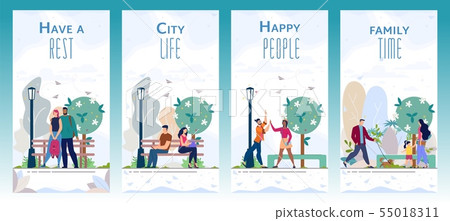 Comfortable Recreational Zone Flat Vector Leaflets - Stock Illustration ...