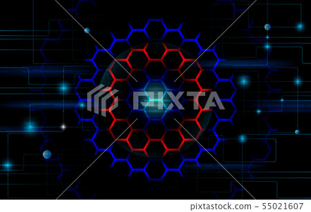 Blue polygon binary code futuristic innovation - Stock Illustration ...