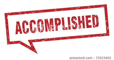 accomplished sign. accomplished square speech - Stock Illustration ...