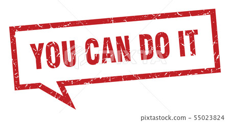 you can do it sign. you can do it square speech - Stock Illustration ...