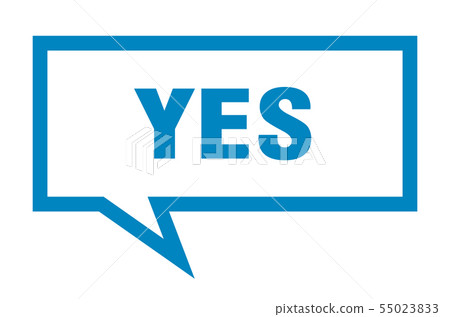 yes sign. yes square speech bubble. yes-插圖素材 [55023833] - PIXTA圖庫
