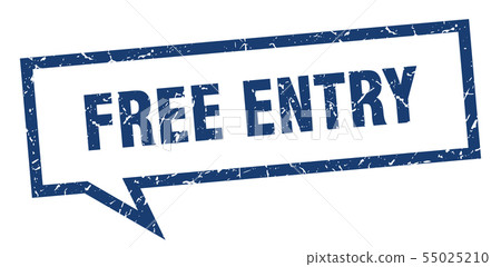 free entry sign. free entry square speech bubble. - Stock Illustration ...
