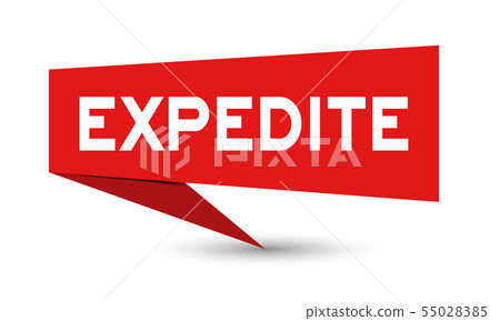 Red paper speech banner with word expedite - Stock Illustration ...