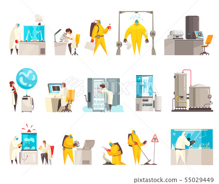 Microbiology Laboratory Characters Set - Stock Illustration [55029449 ...