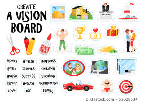 Create Vision Board Set - Stock Illustration [55029534] - PIXTA
