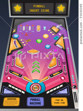 Pinball Machine Realistic Image-插圖素材 [55030395] - PIXTA圖庫