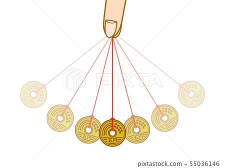 Hypnosis using a five-yen coin (set) - Stock Illustration [55036146 ...