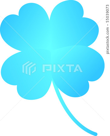 Four leaf clover single blue - Stock Illustration [55039073] - PIXTA