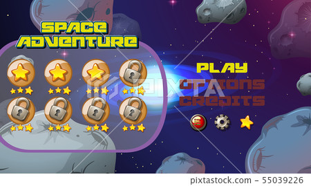Space adventure game background-插圖素材 [55039226] - PIXTA圖庫