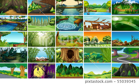 Empty, blank landscape nature scenes - Stock Illustration [55039345 ...