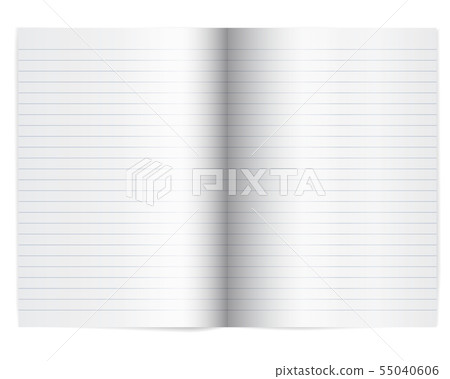 Vector illustration of an open school notebook - Stock Illustration ...