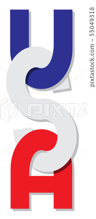 Word USA vertically hanging letters. - Stock Illustration [55049318 ...