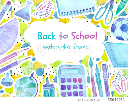 Back to school watercolor banner with colorful-插圖素材 [55050051] - PIXTA圖庫