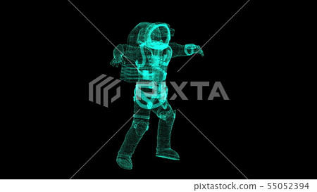 Astronaut in modern scaphandre from many small... - Stock Illustration ...