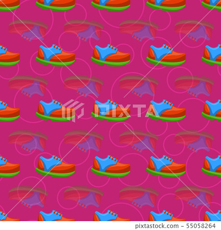 Shoes Flat Color Background Seamless Pattern - Stock Illustration ...