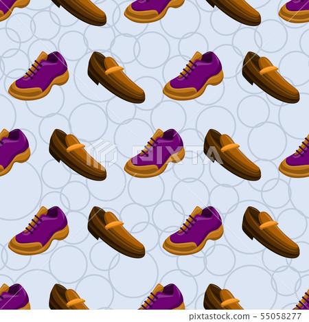 Shoes Flat Color Background Seamless Pattern-插圖素材 [55058277] - PIXTA圖庫