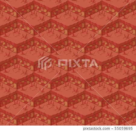 Soil layers vector isometric pattern - Stock Illustration [55059695 ...