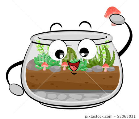 Mascot Terrarium Bowl Decorate Illustration-插圖素材 [55063031] - PIXTA圖庫