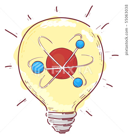 Light Bulb Atom Illustration - Stock Illustration [55063038] - PIXTA