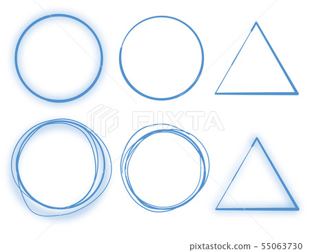 Line drawing Hand-painted circle Triangle... - Stock Illustration ...