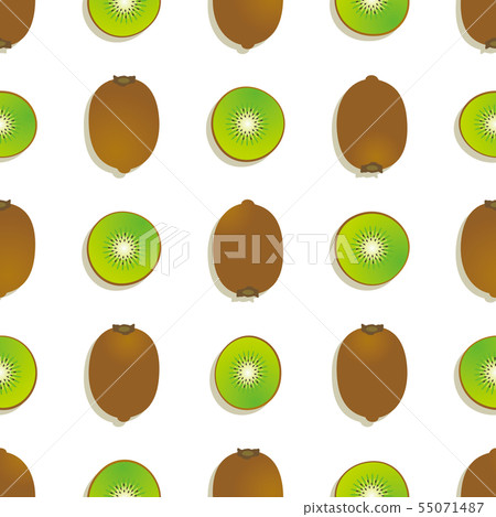 Green kiwi endless pattern - Stock Illustration [55071487] - PIXTA