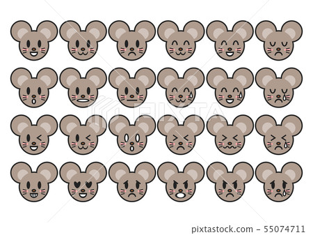 Mouse Facial Expression Icon Illustration Major... - Stock Illustration ...