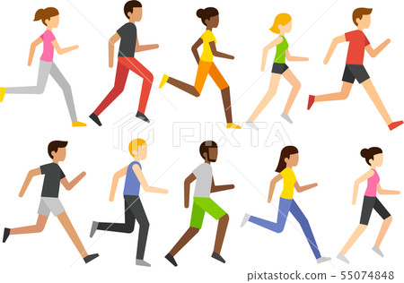 Cartoon runners characters - Stock Illustration [55074848] - PIXTA