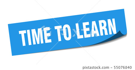time to learn sticker. time to learn square - Stock Illustration ...