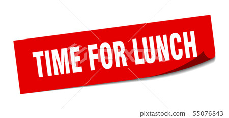 time for lunch sticker. time for lunch square - Stock Illustration ...