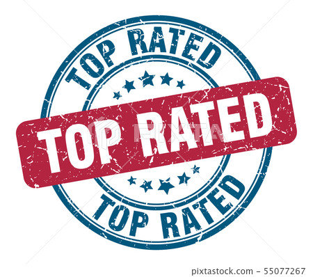 top rated stamp. top rated round grunge sign. top - Stock Illustration ...
