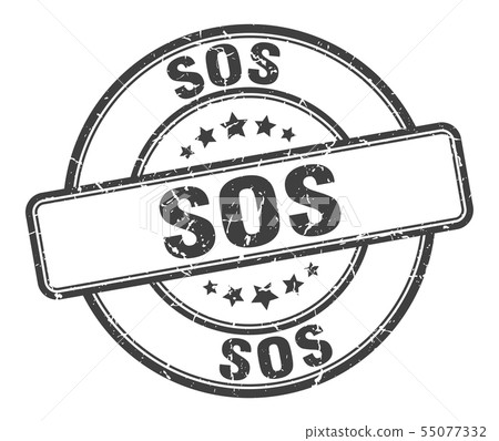 sos stamp. sos round grunge sign. sos - Stock Illustration [55077332 ...