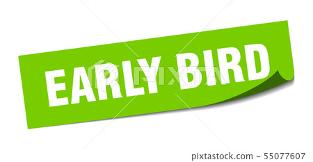 early bird sticker. early bird square isolated - Stock Illustration ...