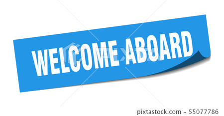 welcome aboard sticker. welcome aboard square - Stock Illustration ...