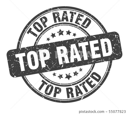 top rated stamp. top rated round grunge sign. top - Stock Illustration ...