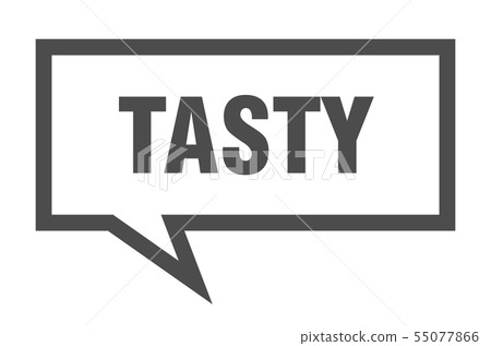 tasty sign. tasty square speech bubble. tasty - Stock Illustration ...