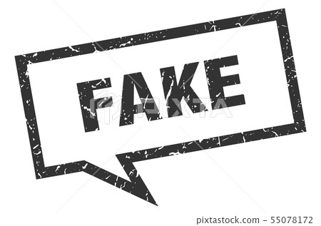 fake sign. fake square speech bubble. fake - Stock Illustration ...