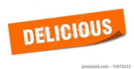 delicious sticker. delicious square isolated sign. - Stock Illustration ...