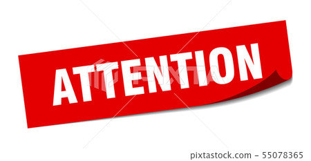 attention sticker. attention square isolated sign. - Stock Illustration ...