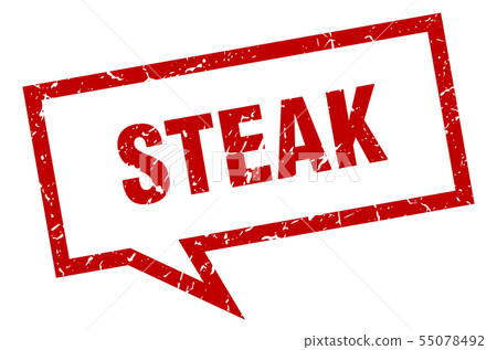steak sign. steak square speech bubble. steak - Stock Illustration ...