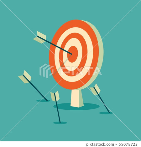 Abstract target flat design icon illustration - Stock Illustration ...