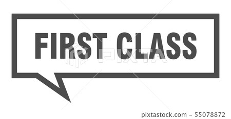 first class sign. first class square speech - Stock Illustration ...