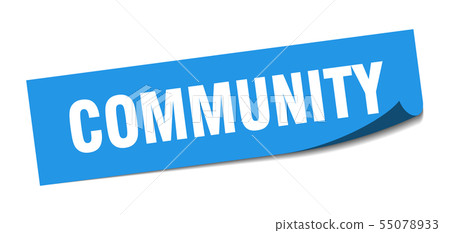 community sticker. community square isolated sign. - Stock Illustration ...
