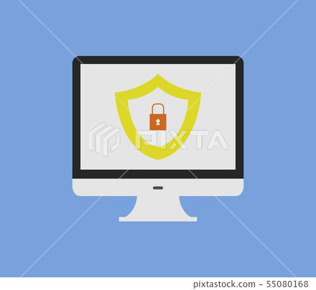 secure computer icon - Stock Illustration [55080168] - PIXTA